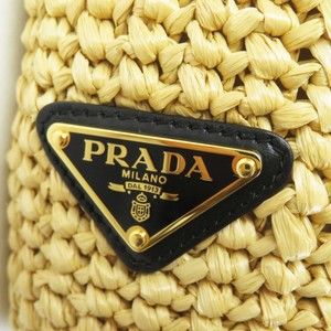 Prada | Bags | Prada Crochet Triangle Logo Raffia Tote Bag Black | Poshmark